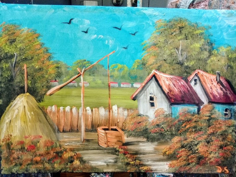 Stari djeram 70x50cm ulje na platnu