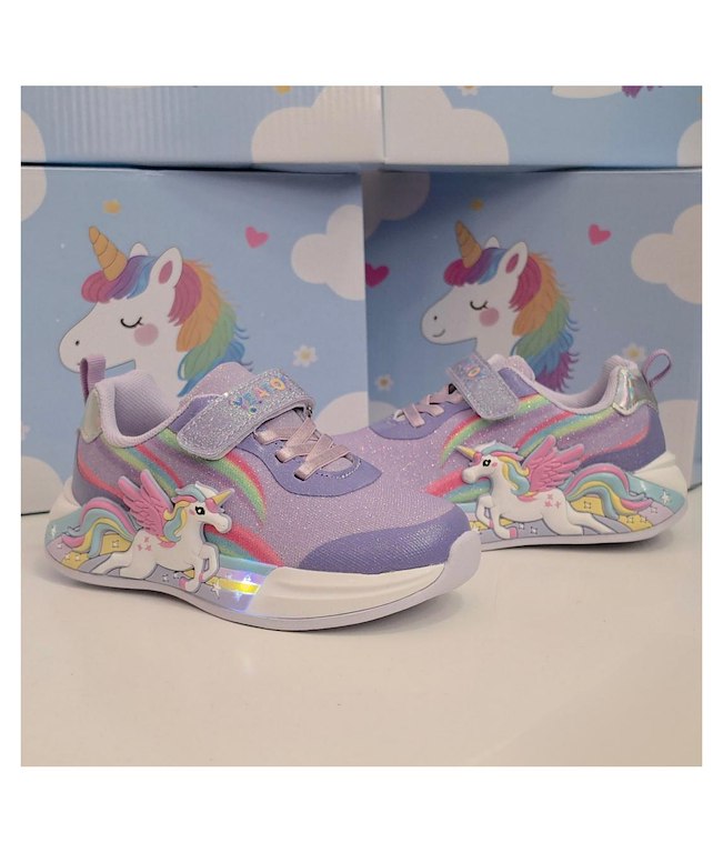 DEČIJE SVETLEĆE PATIKE - UNICORN / LILA