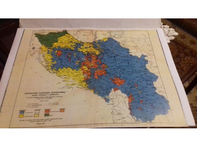 KRALJEVINA JUGOSLAVIJA .ETNICKA .KARTA ZA 1931