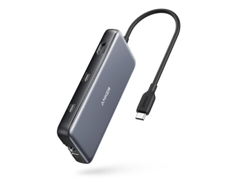ANKER - USB-C Data Hub, 8u1 Multiport, PD 85W, 10Gbps crni