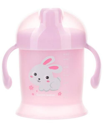 Canpol Babies non spill šolja sa ručkama 31/300 200ml Bunny&Company Pink