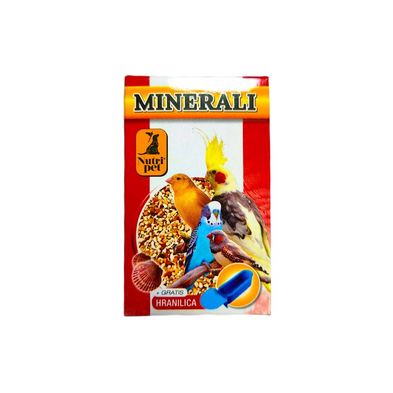 MINERALI- mineralni dodatak za sve vrste ptica 100gr. +gratis hranilica
