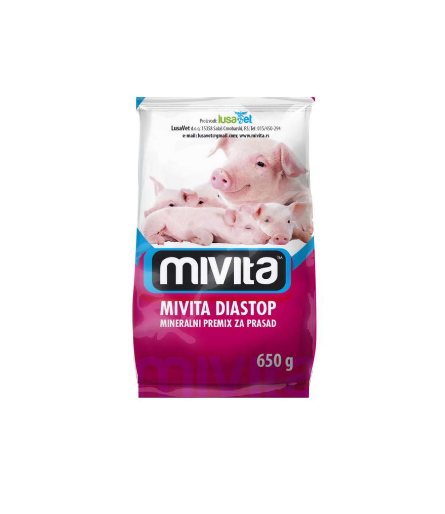MIVITA DIASTOP sprečava proliv i edemske bolesti ZA PRASAD 650gr.