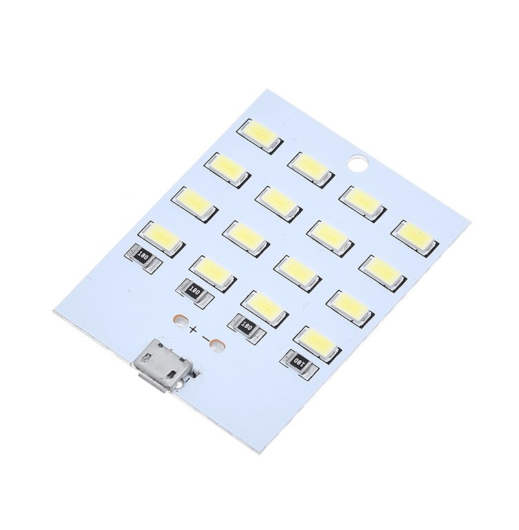 SMD 5730 LED Panel 5V sa Micro USB Priključkom - 20 Dioda (Hladno Bela)