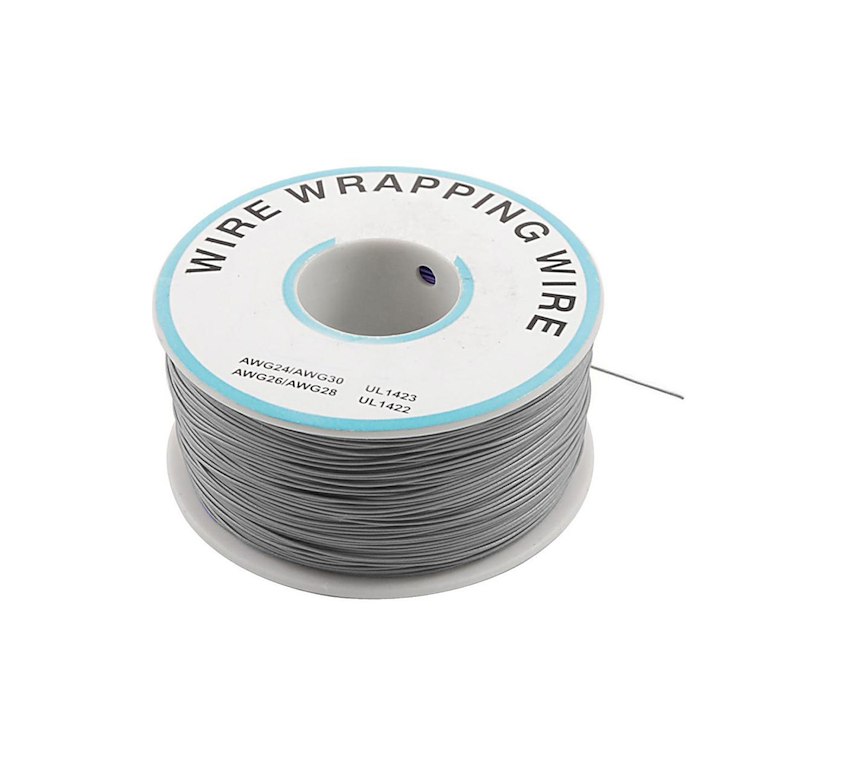 Žica za šemiranje (Wire-Wrapping) AWG30 – Kalajisani bakar, Siva, (Pakovanje 250m)