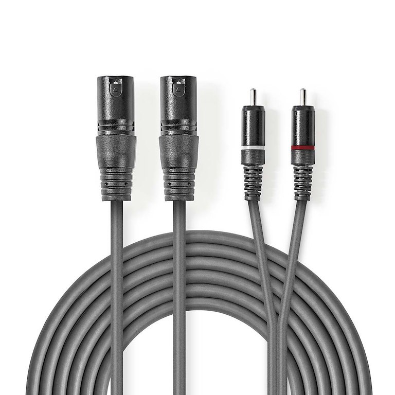 Audio kabl 2x XLR muški na 2x RCA muški - 3m