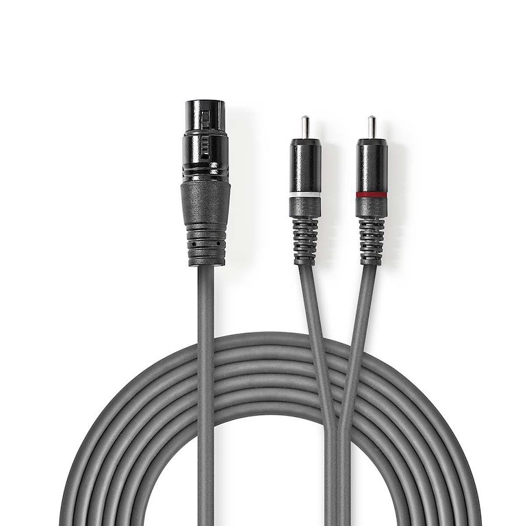 Balansirani Audio Kabl XLR (ženski) na 2x RCA (muški) - 3m