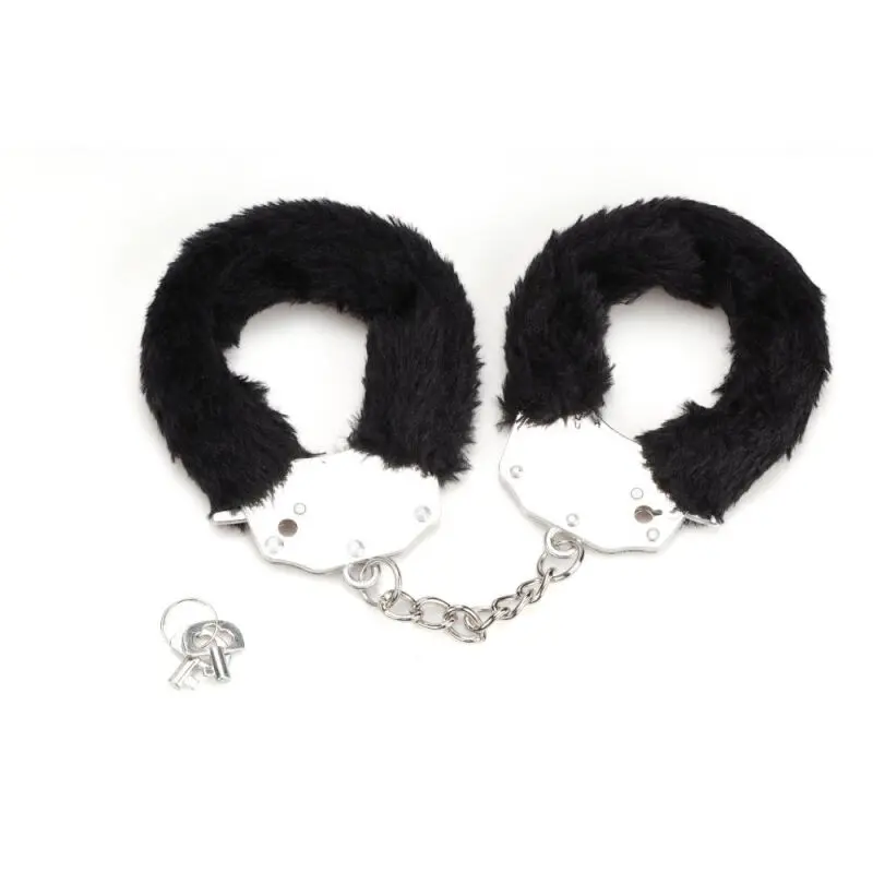 Metalne lisice sa krznom Furry Fun Cuffs, Crne