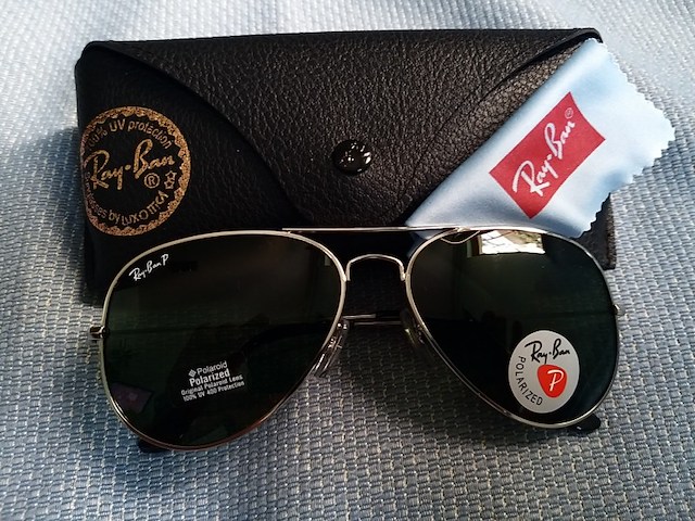 Ray Ban Aviator Crno staklo Srebrni Ram Polarizovane