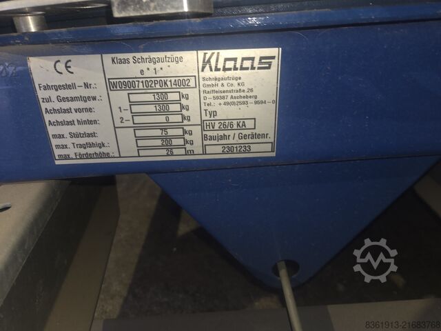 Ljestvično dizalo
Klaas HV 26/6 KA