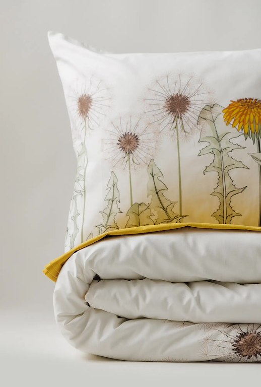 STEFAN Set posteljine Maslačak, 140X200, Belo-žuta