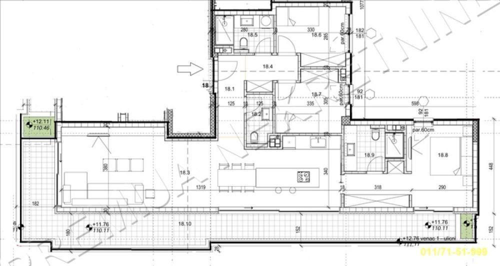 Karpoševa, Četvoroiposoban stan na prodaju, 130m2, 500.500€