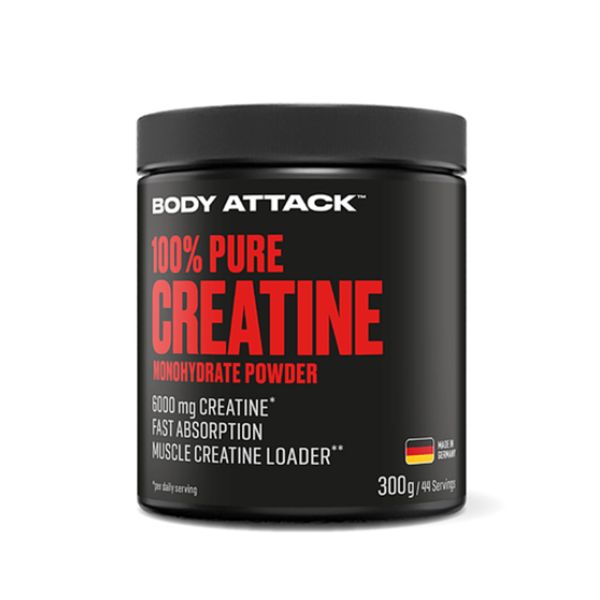 BODY ATTACK 100% Pure Fast Absorption Creatine Monohydrate Powder 300g