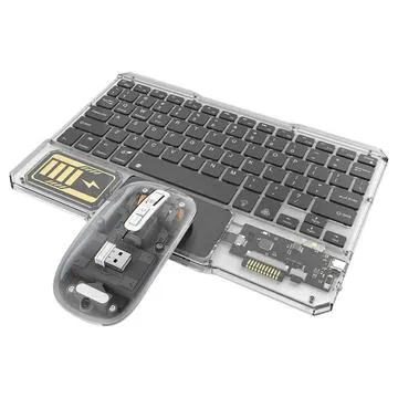 KB333 TRANSPARENT BLUETOOTH KEYBOARD AND MOUSE