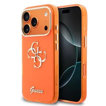 IPHONE 17 PRO MAX GUESS IML 4G SCRIPT METAL LOGO CASE - ORANGE