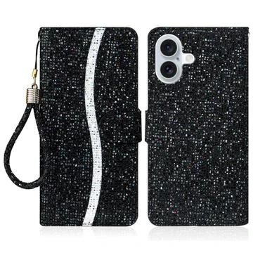 IPHONE 16 STYLISH GLITTER WALLET CASE