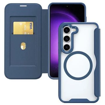 SAMSUNG GALAXY S24+ FLIP CASE WITH CARD SLOT - MAGSAFE COMPATIBLE - BLUE