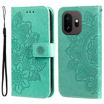 ONEPLUS 15T MANDALA WALLET CASE WITH WRIST STRAP - MINT GREEN