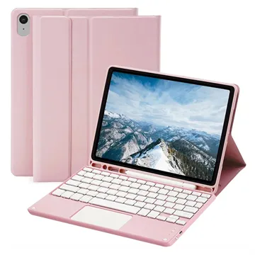 IPAD AIR 11 2026/2025/2024/IPAD AIR 2022/2020 BLUETOOTH KEYBOARD CASE - PINK