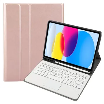 IPAD 2022/2025 FUTROLA SA BLUETOOTH TASTATUROM - ZLATNO ROZE
