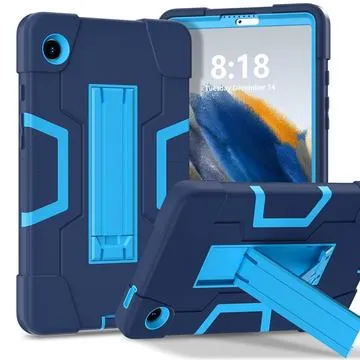 SAMSUNG GALAXY TAB A11 CASE ROBOT STYLE HYBRID CASE WITH KICKSTAND - NAVY BLUE