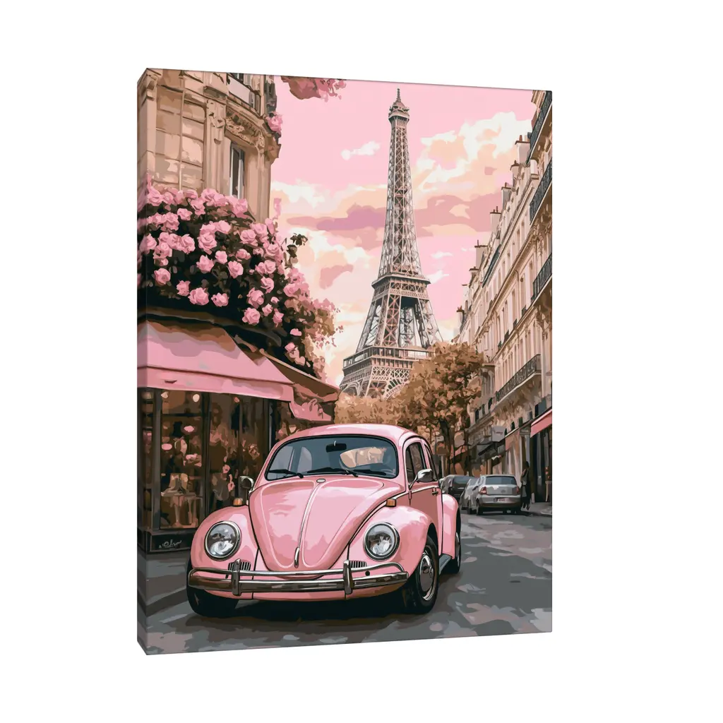 Canvas Slika na platnu Pink Paris, Bez rama, 30x40cm