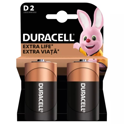 DURACELL Basic baterija D 2 kom LR20