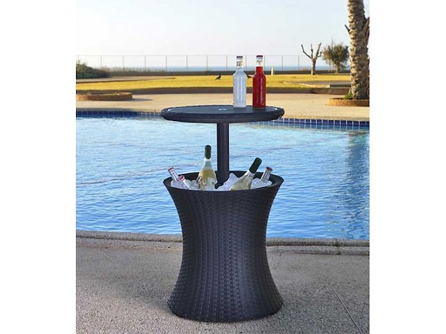 Barski sto sa komorom za led Curver Keter Cool Bar Rattan Anthracite
