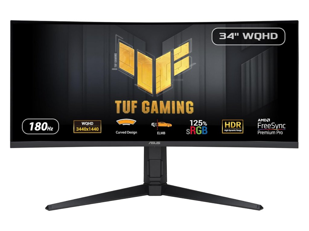 Monitor ASUS TUF VG34VQL3A 34"/VA,zakrivljen,21:9/3440x1440/180Hz/1ms GtG/HDMIx2,DPx2,USB/Freesync