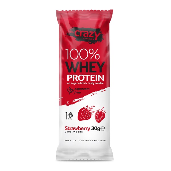 WHEY PROTEIN JAGODA 30G CRAZY NUTRITION