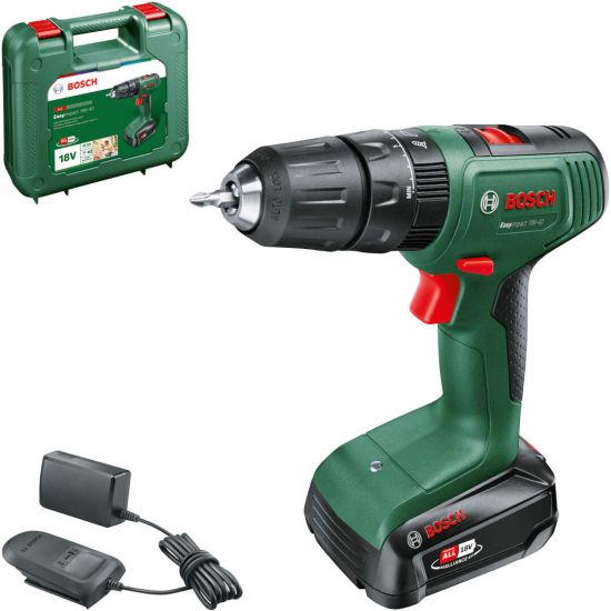 Bosch akumulatorska vibraciona bušilica - odvrtač EasyImpact 18V-40; 1x1,5 Ah (06039D8101)