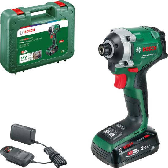 Akumulatorski udarni odvrtač Bosch UniversalImpactDrive 18V-210; 18V 1 x 2,0Ah + kofer (06039E7001)