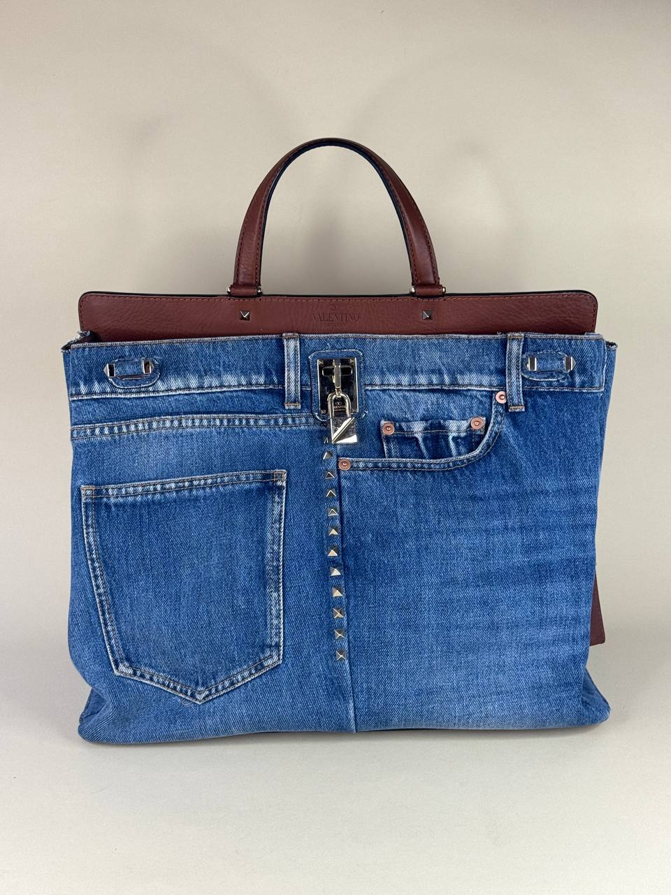 Valentino Joylock Denim Runway Large Bag
