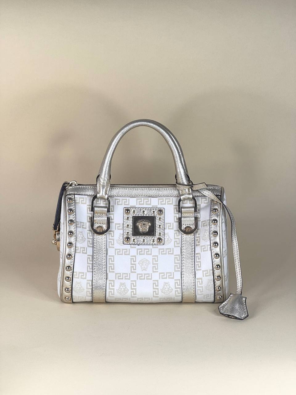Versace Snap Out Of It Medusa Jacquard Boston Handbag