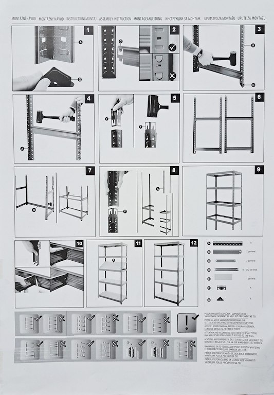 Komplet od 2 police 180x75x30cm 5x100kg galva