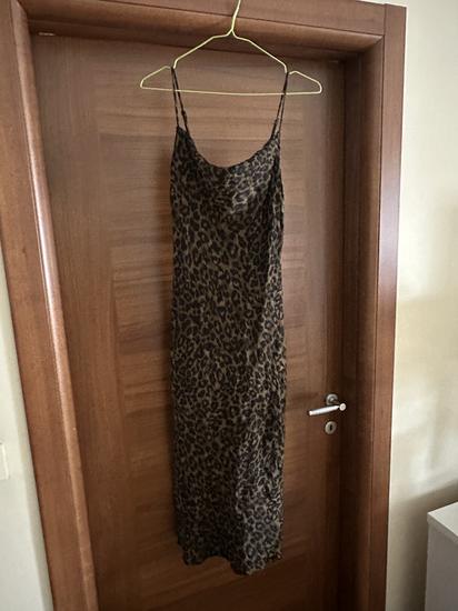 796 leopard zelena haljina