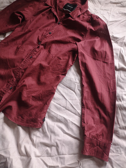 Maison scotch pamucna burgundy kosulja