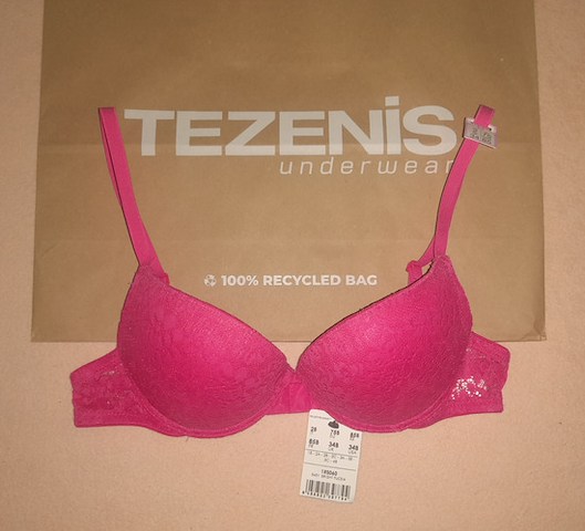 Tezenis roze cipka push up 75B NOVO!%