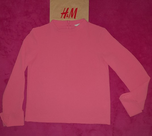 H&M roze bluza dug rukav NOVO%