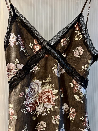 H&M Vintage Floral Brown Long Dress - NOVO