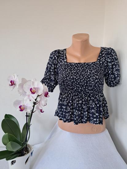 PIGALLE crop bluza sitan floral dezen vel XS