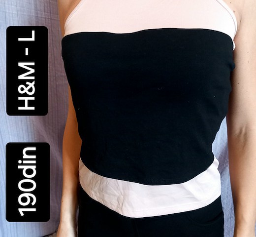 H&M ženska majica crop top crni L/40