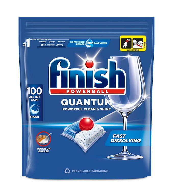 Finish Tablete za mašinsko pranje sudova, Quantum, 100 tableta