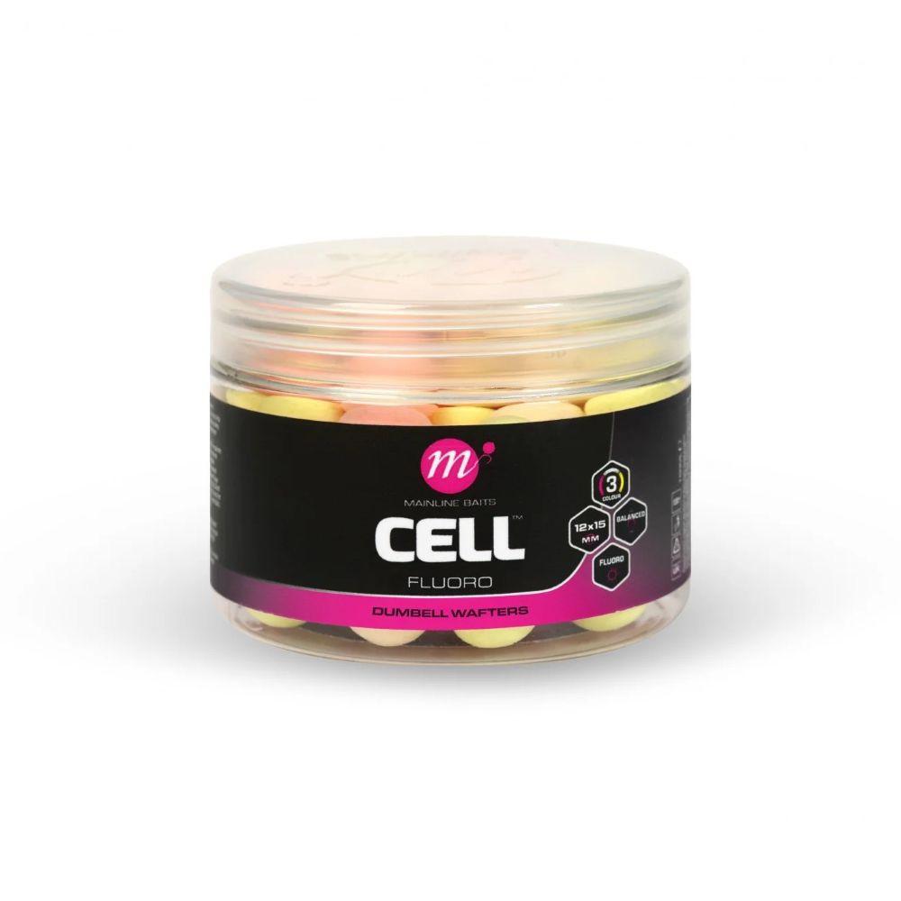 CELL FLUORO DUMBELL WAFTERS - 12 X 15mm - PINK,YELLOW,WHITE (M44033)