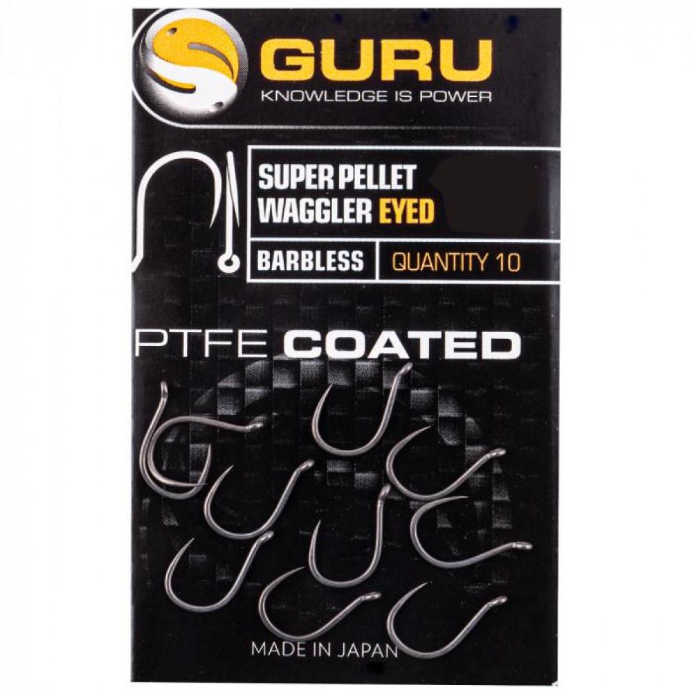 GURU SUPER PELLET WAGGLER HOOK SIZE 10 (BARBLESS/EYED) (GSPW10)