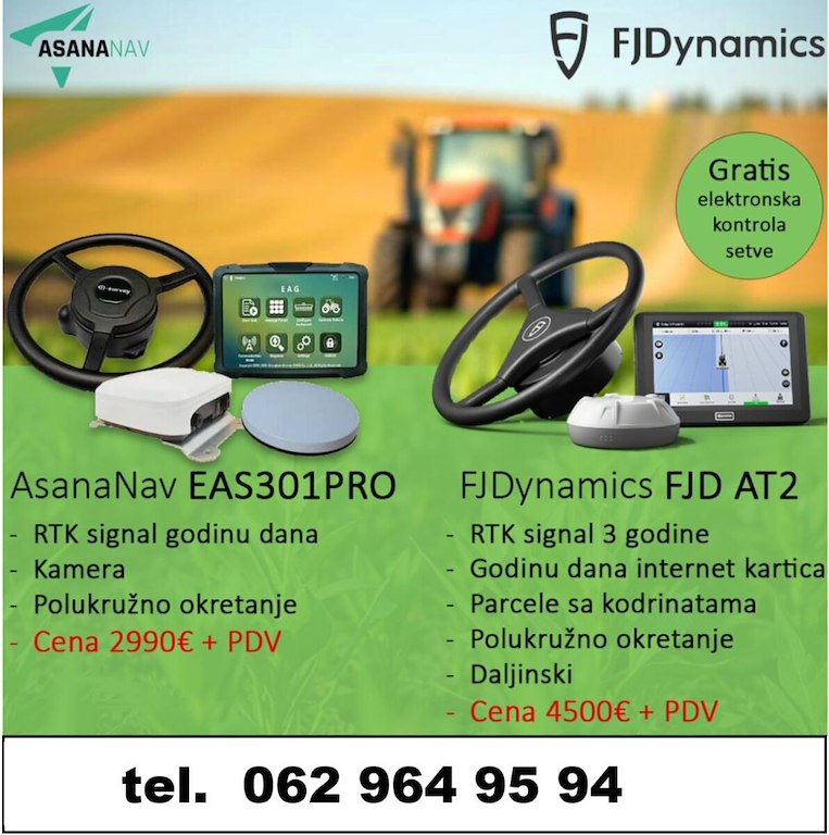 Autopilot navigacija FJdynamics/ASANA NAV EA 301 PRO/kontrola setve AGROELEKTRONIKA