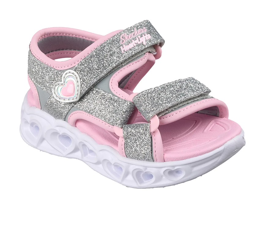 Skechers Sandale za devojčice S Lights Heart Lights Sandal, 303114N-SLPK, Srebrno-roze