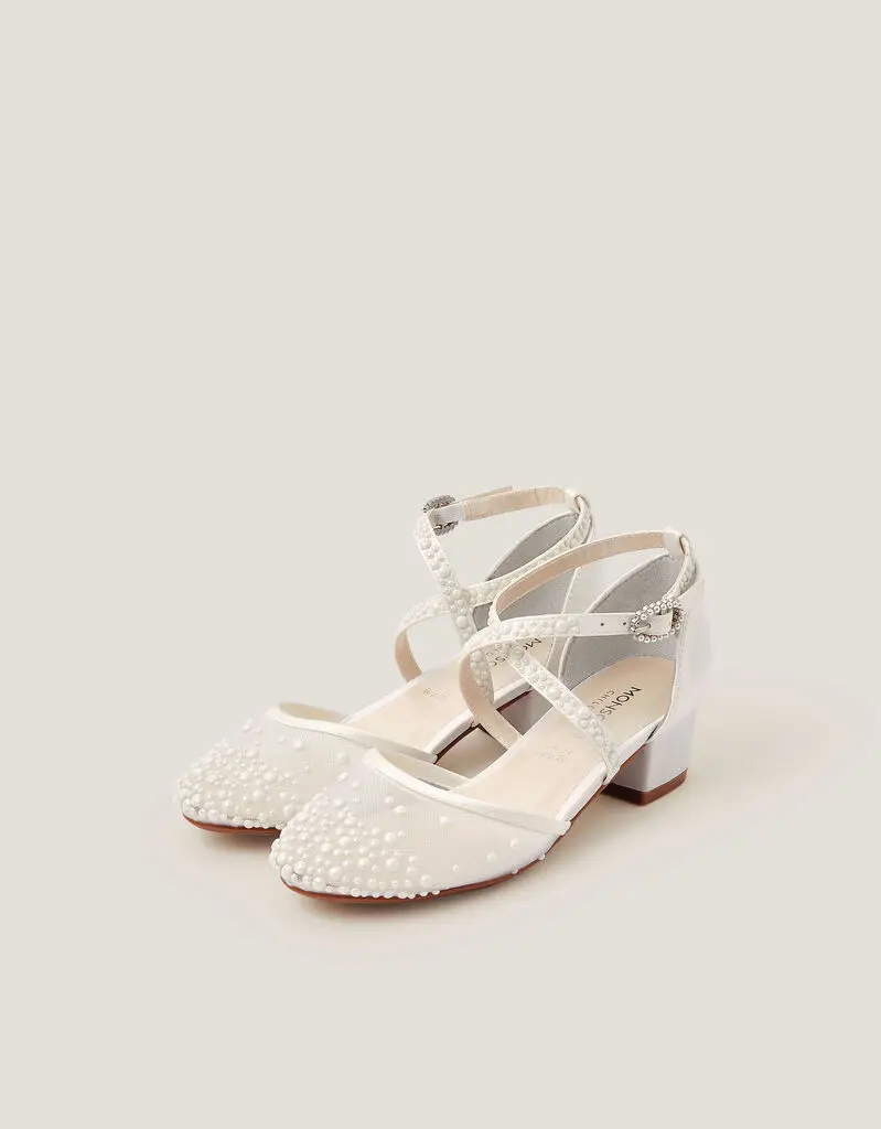 Monsoon Children Cipele za devojčice Pearly Criss Cross, Slonovača