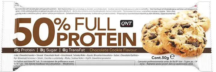 QNT Proteinska čokoladica Full Protein Bar, Cookie, 50g