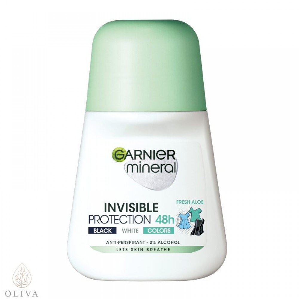 GARNIER DEO MINERAL INVISIBLE BLACK, WHITE & COLORS FRESH ROLL-ON 50 ML